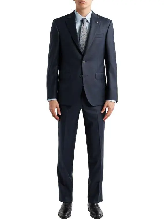 JACK VICTOR Stacey Trim Fit Solid Stretch Super 110s Suit - Navy