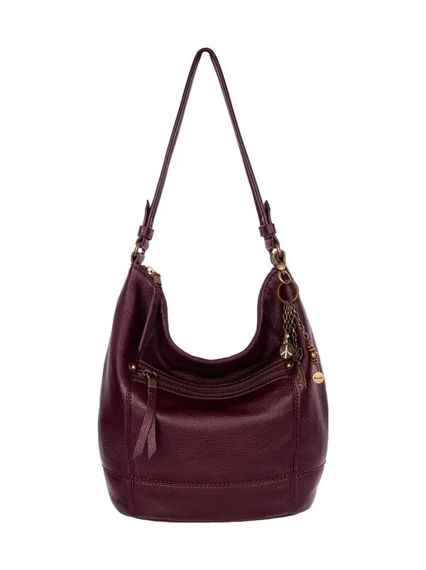 THE SAK Sequoia Leather Hobo Bag - Black Cherry