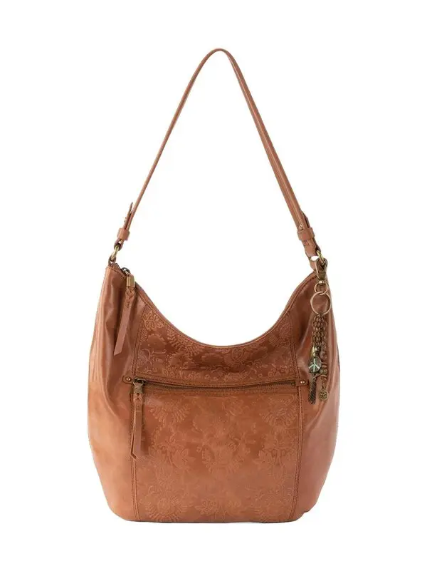 THE SAK Sequoia Hobo Leather Bag - Tobacco Floral Emboss