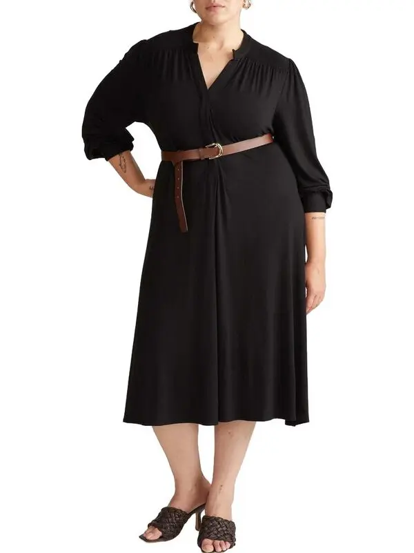Universal Standard Long Sleeve Liquid Dress - Black
