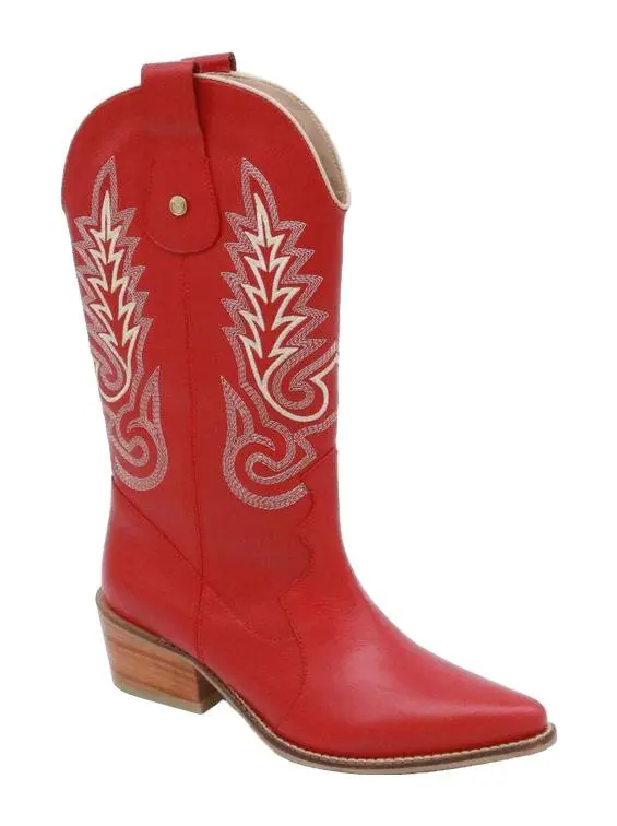 STIVALI NEW YORK Loyal Western Cowboy Boots - Red
