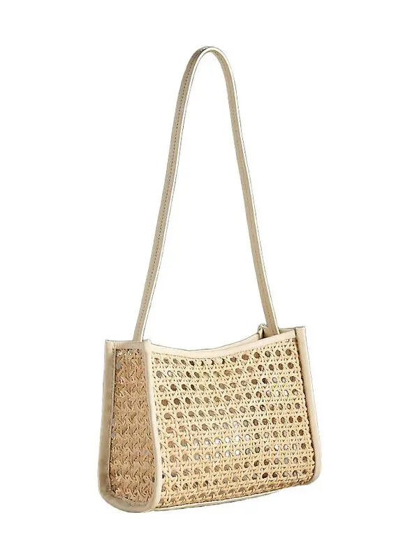BEMBIEN Eliza Rattan Crossbody Bag - Cream