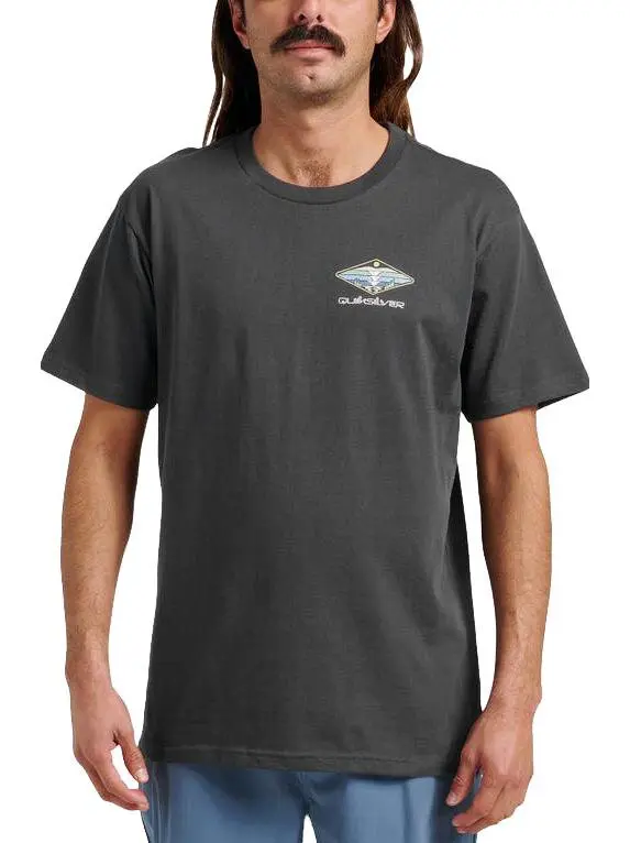 Quiksilver Peak Day Cotton Graphic T-shirt - Black