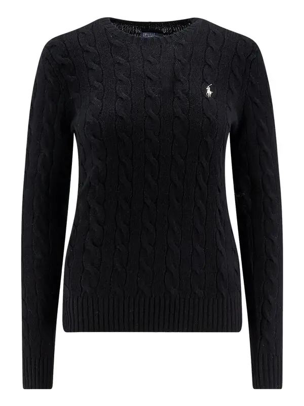 Polo Ralph Lauren Wool And Cashmere Cable Knit Sweater - Black