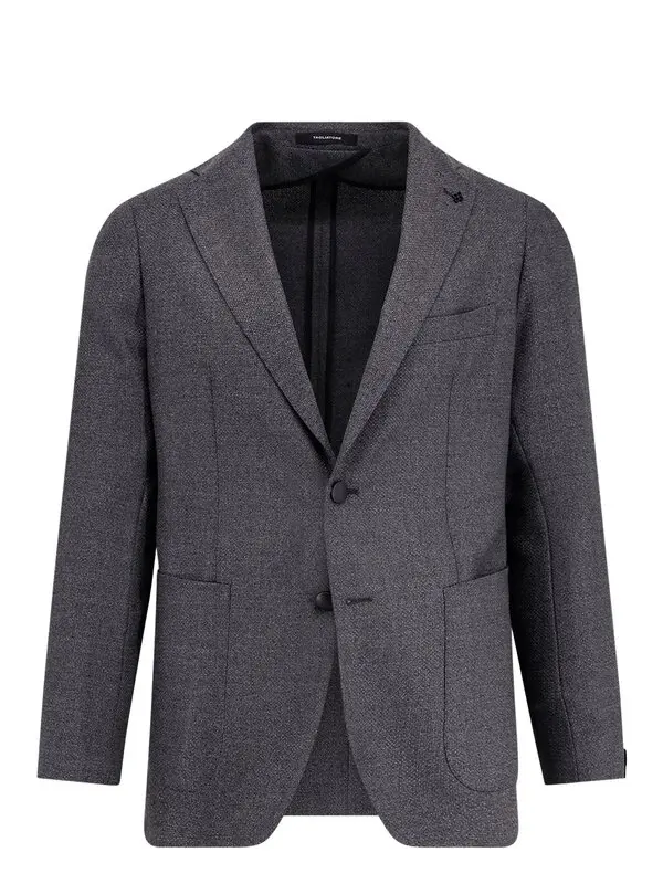 Tagliatore Single Breasted Virgin Wool Blazer - Grey
