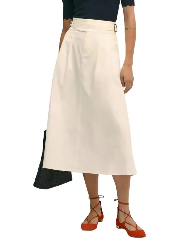 Brooks Brothers High-waisted Pleated Skirt - White