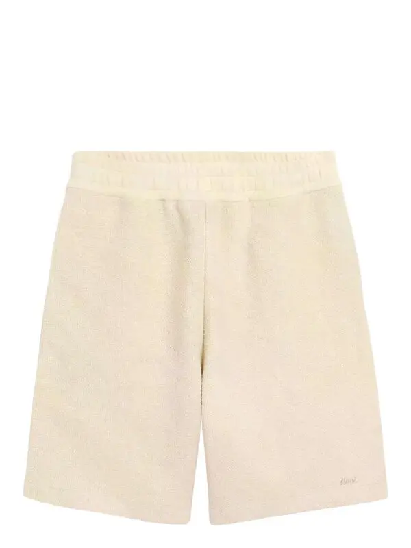 AMI Paris Curly Fleece Cotton Shorts - Neutrals