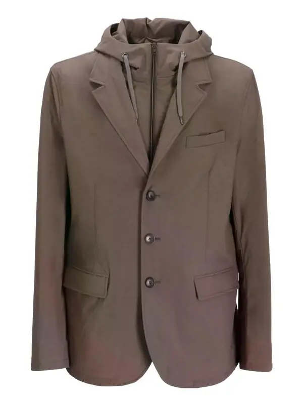 Herno Hooded Blazer - Brown