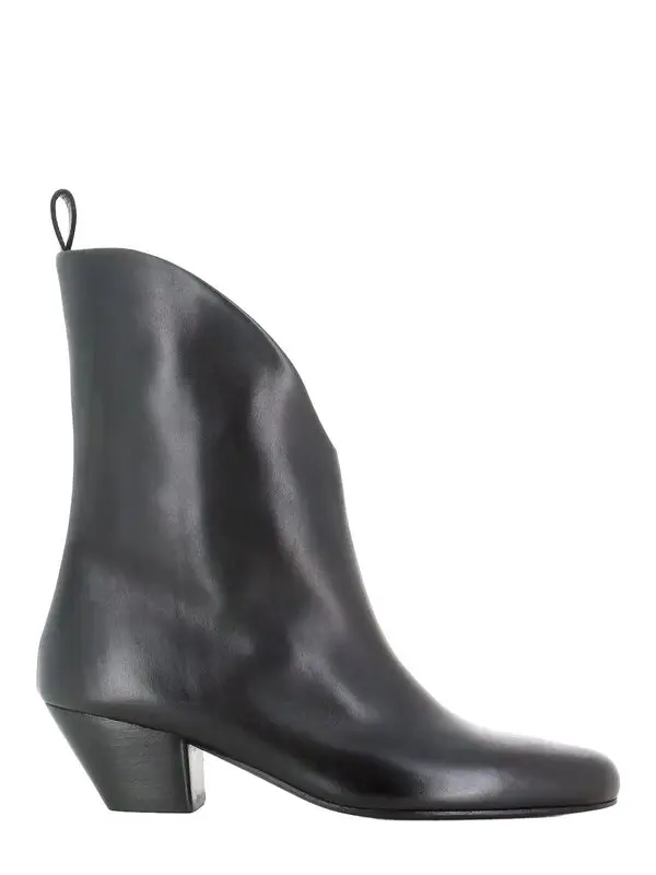 Marsèll V-cut Leather Ankle Boots - Black