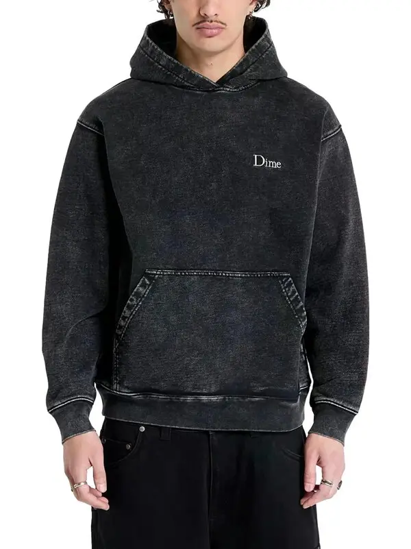 DIME Logo-embroidered Hoodie - Black