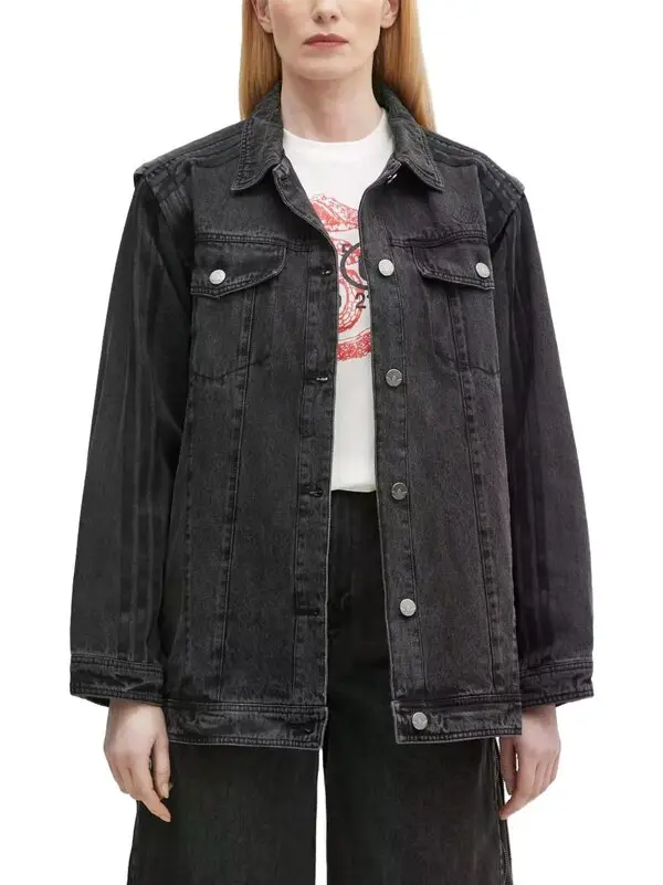 Adidas Paneled Denim Jacket - Black