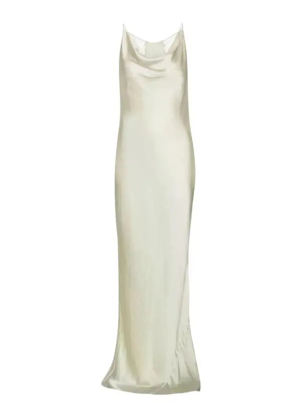 ROTATE BY BIRGER CHRISTENSEN Cowl-neck Lace-back Gown - White