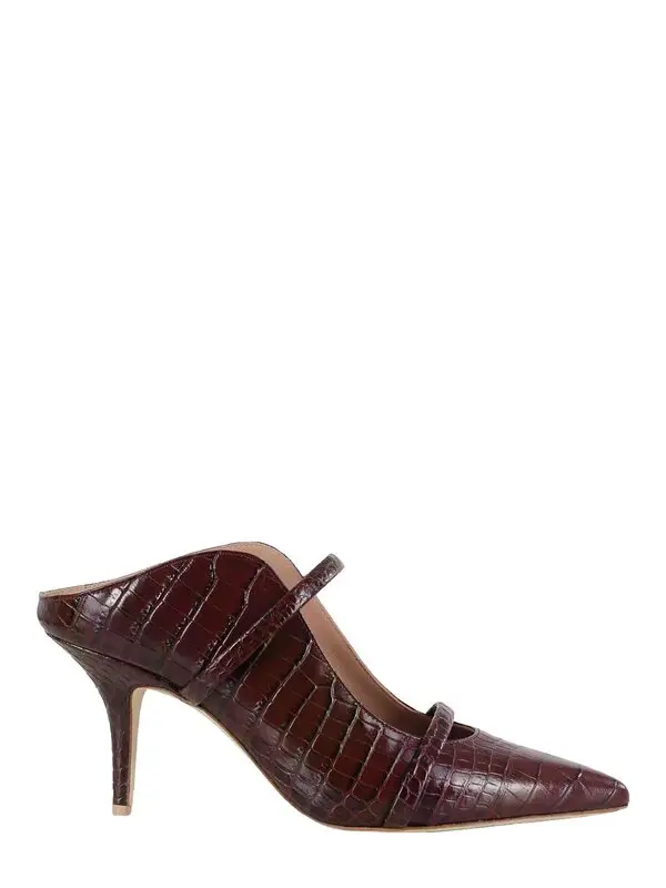 MALONE SOULIERS 70mm Crocodile-effect Mules - Brown