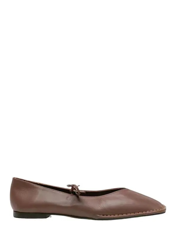 ALOHAS Sway Leather Ballerina Shoes - Brown
