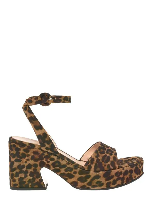 GIANVITO ROSSI Alma Leopard-print Platform Sandals - Brown