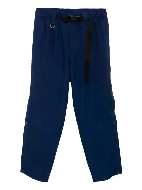 Y3 Belted Straight-leg Trousers - Blue
