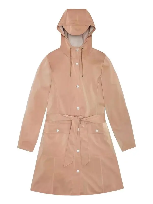 Rains Hooded Trench Coat - Pink
