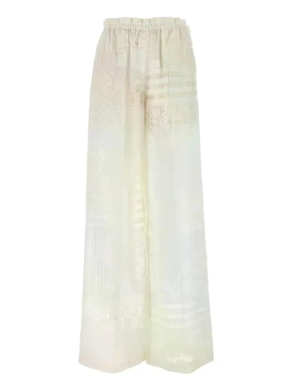 Fendi Lace-panel Trousers - White