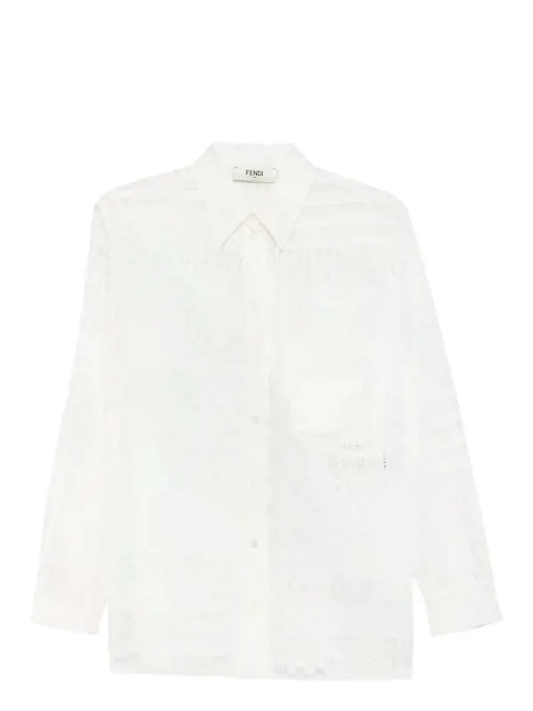 Fendi Lace-panel Shirt - White