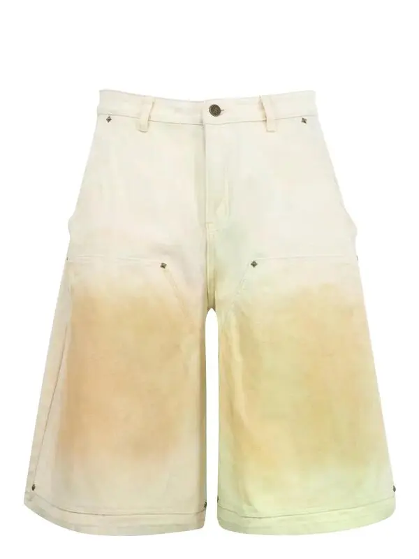 UNTITLED ARTWORKS Faded-effect Wide Leg Shorts - Neutrals
