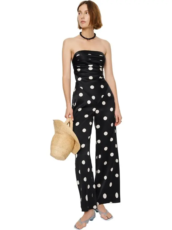 REFORMATION Marisol Silk Two Piece - Black
