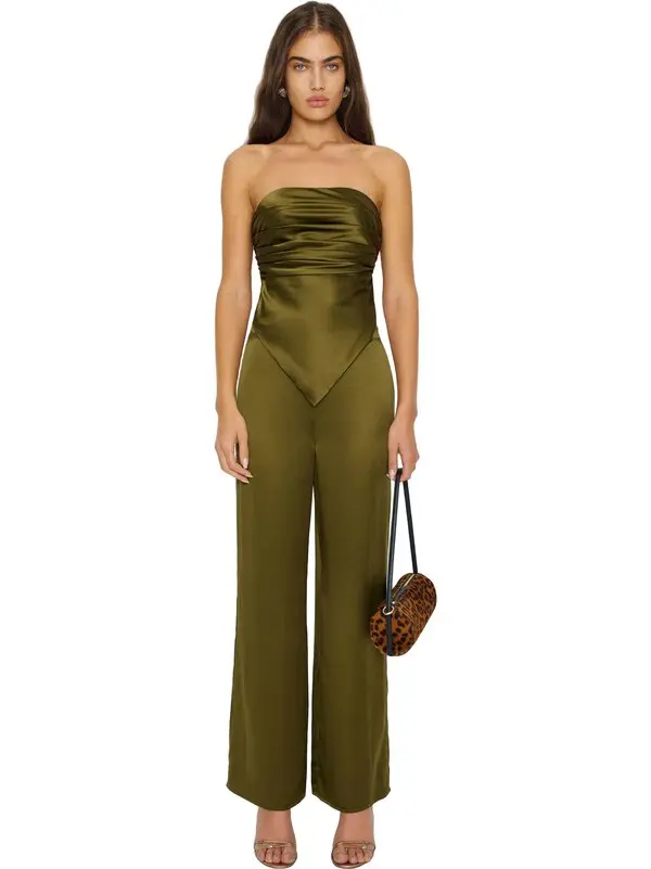 REFORMATION Marisol Silk Two Piece - Green
