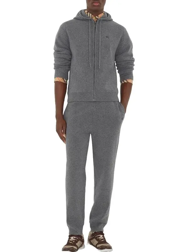 Burberry Cashmere Blend Zip Hoodie - Grey