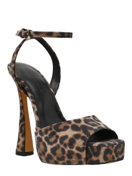 Steve Madden Platform Sandal With Ankle Strap - Leopard