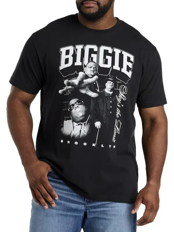 TRUE NATION BY DXL Big & Tall Biggie Graphic Tee - Black