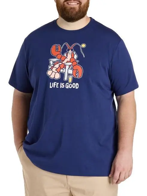 LIFE IS GOOD Big & Tall Lobster Graphic Tee - Navy