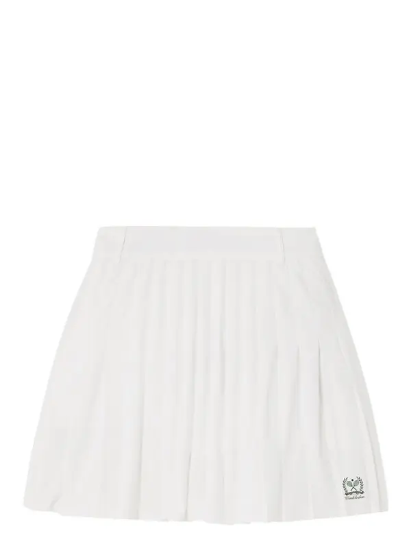 Polo Ralph Lauren Wimbledon Pleated Printed Stretch Tennis Skirt - White
