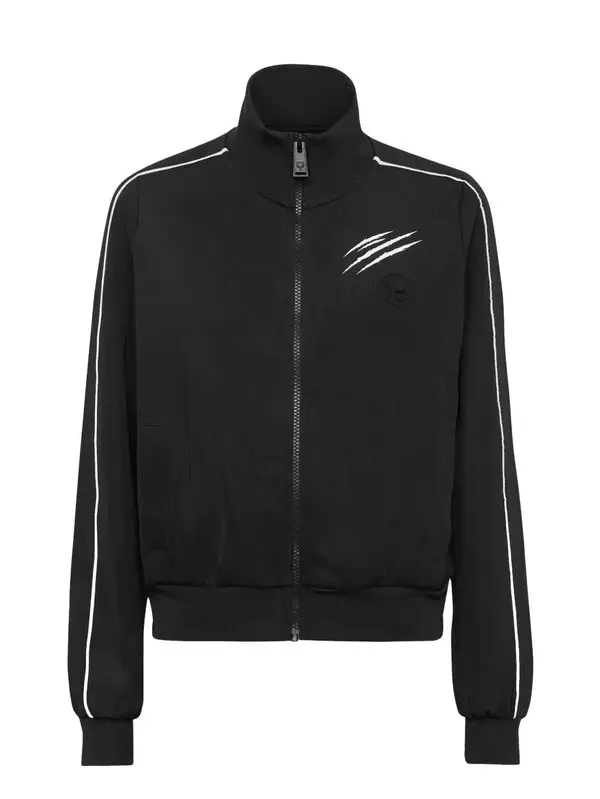 PLEIN SPORT Zip-up Track Jacket - Black