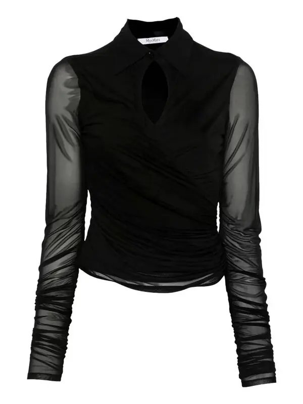 Max Mara Mesh-sleeve Blouse - Black