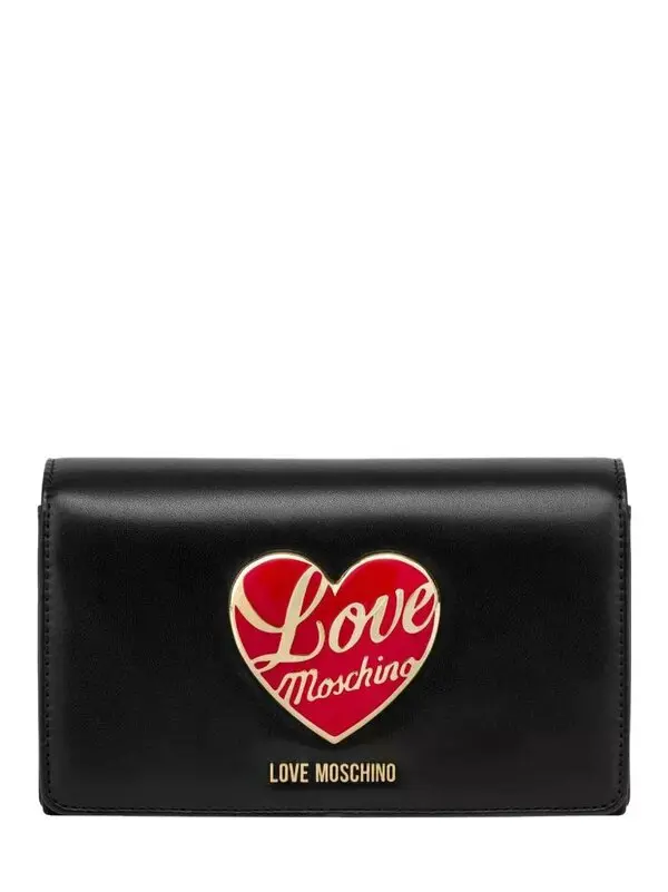 Moschino Heart-appliqué Clutch Bag - Black