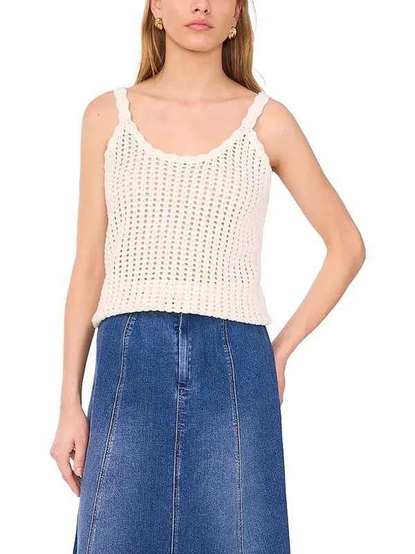 1.State Pointelle Tank Top - Antique White