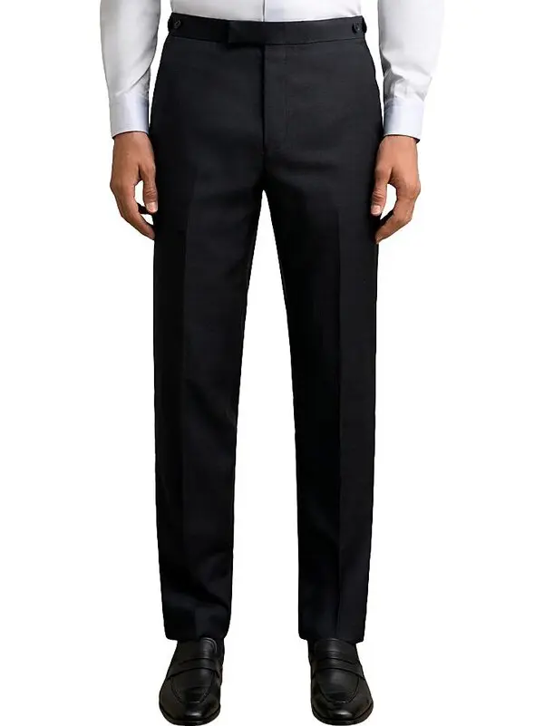 REISS Reef Slim Fit Prince Of Wales Check Wool Trousers - Navy