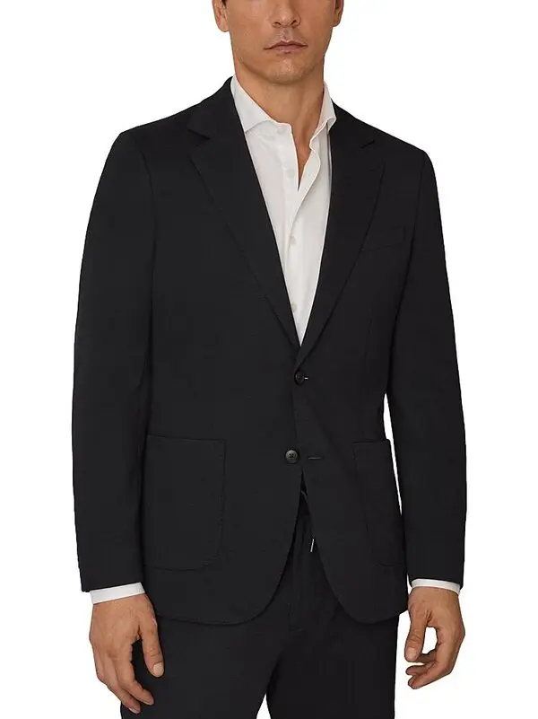 REISS Gerrard Regular Fit Textured Jersey Knit Blazer - Navy