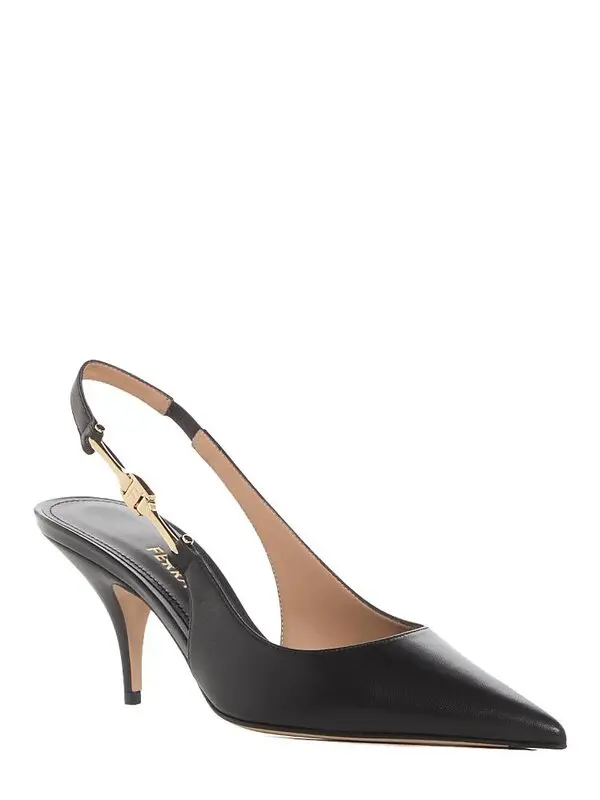 FERRAGAMO Tally 70 Slingback Pumps - Nero