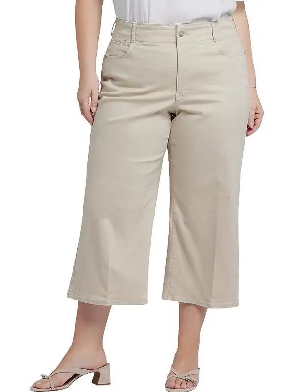 NYDJ Brigitte Wide Leg Capri Pants - Feather