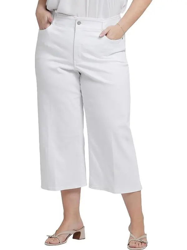 NYDJ Brigitte Wide Leg Capri Pants - Optic White