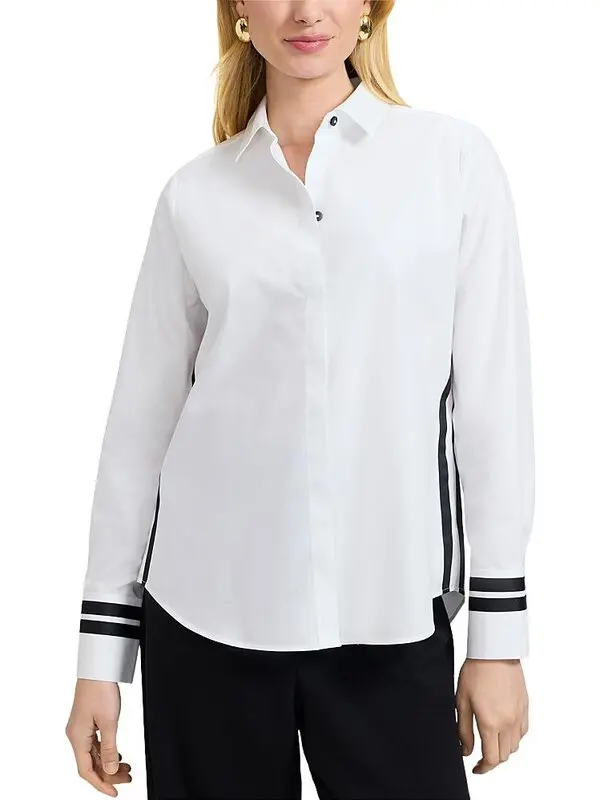 Foxcroft Brooke Long Sleeve Top - White