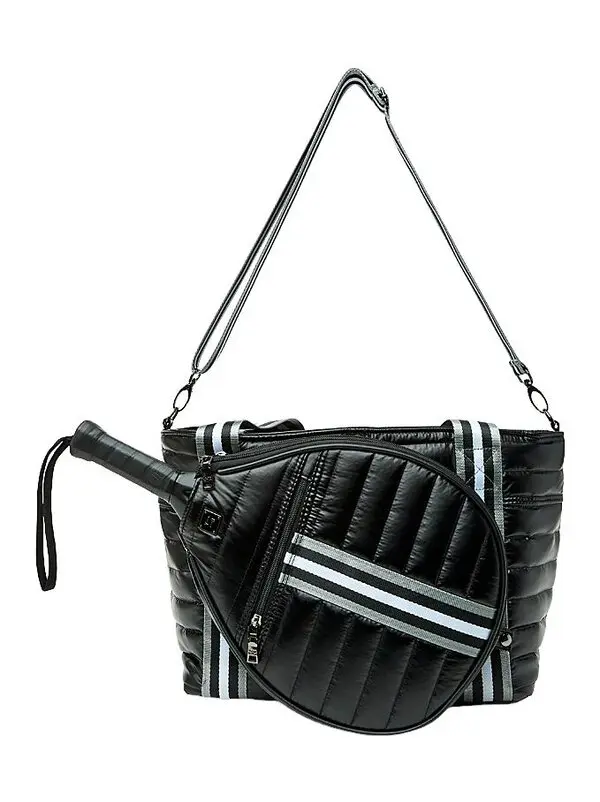 THINK ROYLN Quilted Tote With Removable Paddle Bag - Black