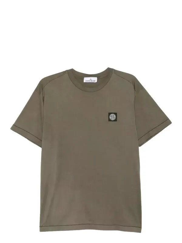 Stone Island Compass-patch Cotton T-shirt - Green