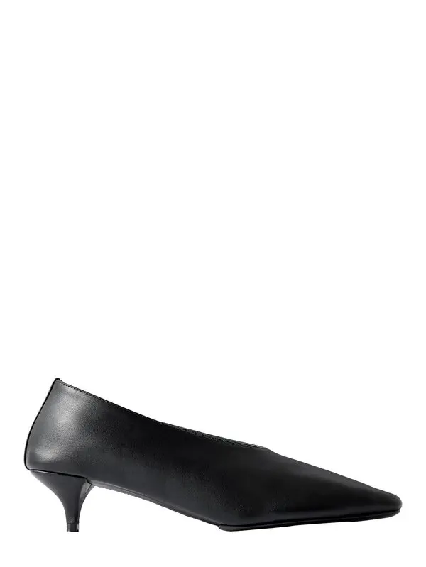 ST. AGNI Soft Glove Leather Pumps - Black