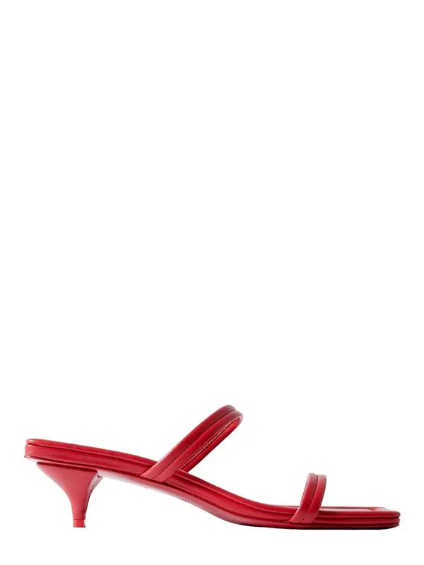 ST. AGNI Leather Sandals - Red