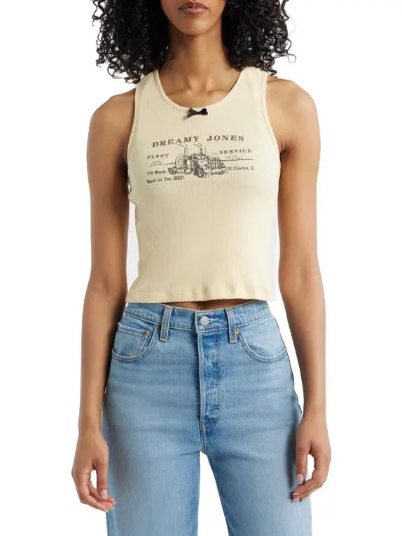Daydreamer Dreamy Jones Cotton Graphic Tank - Butter Yellow
