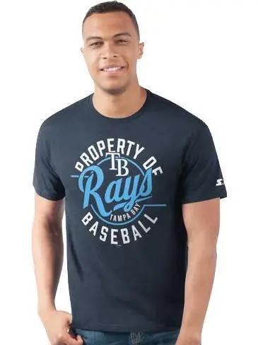 STARTER Tampa Bay Rays Prime Time Property Of T-shirt - Navy