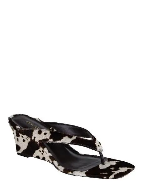 KENNETH COLE Susannah Wedge Sandal - Brown Multi Calf Hair