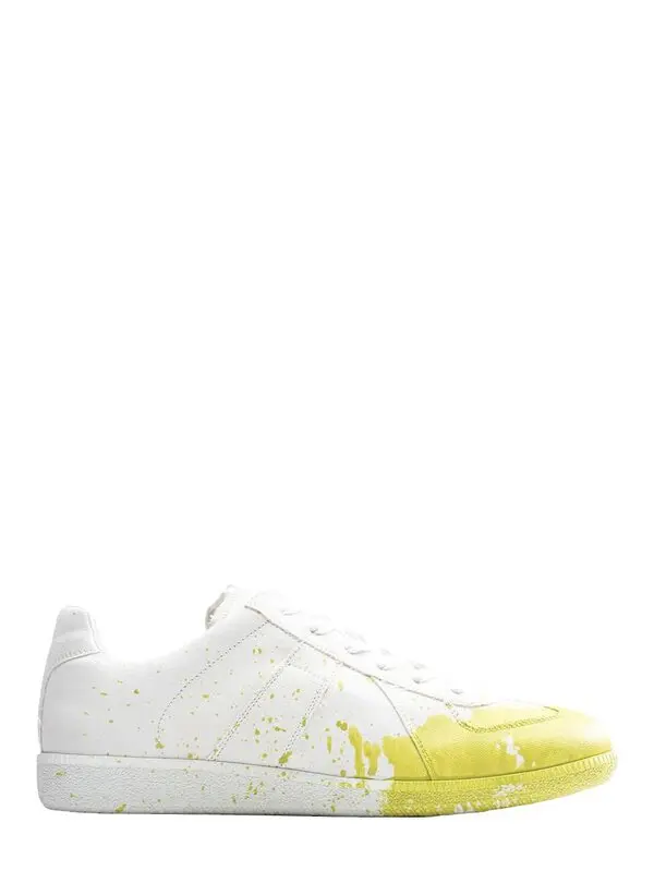 MAISON MARGIELA Replica Paint Splatter Sneakers - White/cedro