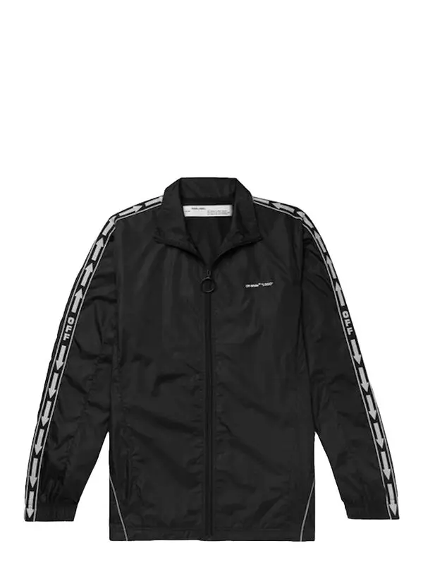 Off-White Webbing Trimmed Shell Track Jacket - Black